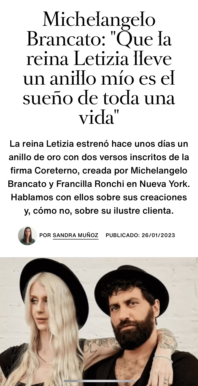 Anillo Reina Leticia "Amor Che Tutto Move" - Coreterno en RUIZ DE ...